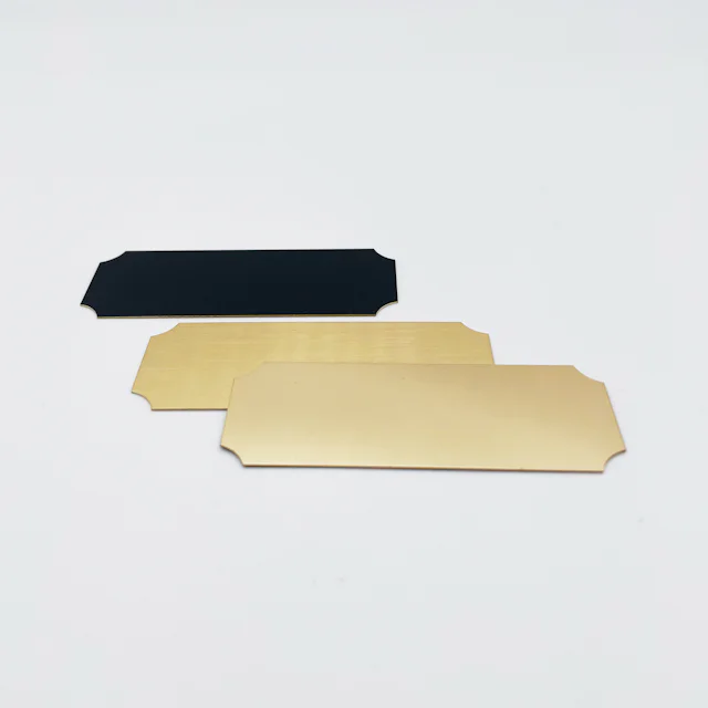 Nameplate Brass concave corners